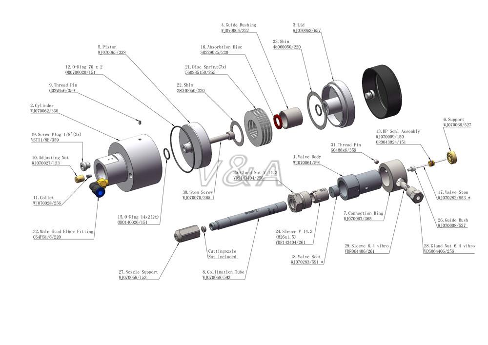 BFT Waterjet Head Parts